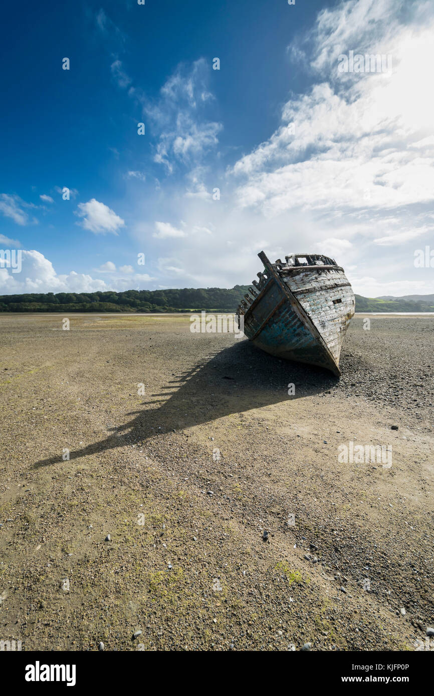Dulas Bay boat wreck or Traeth Dulas near City Dulas on Anglesey North ...