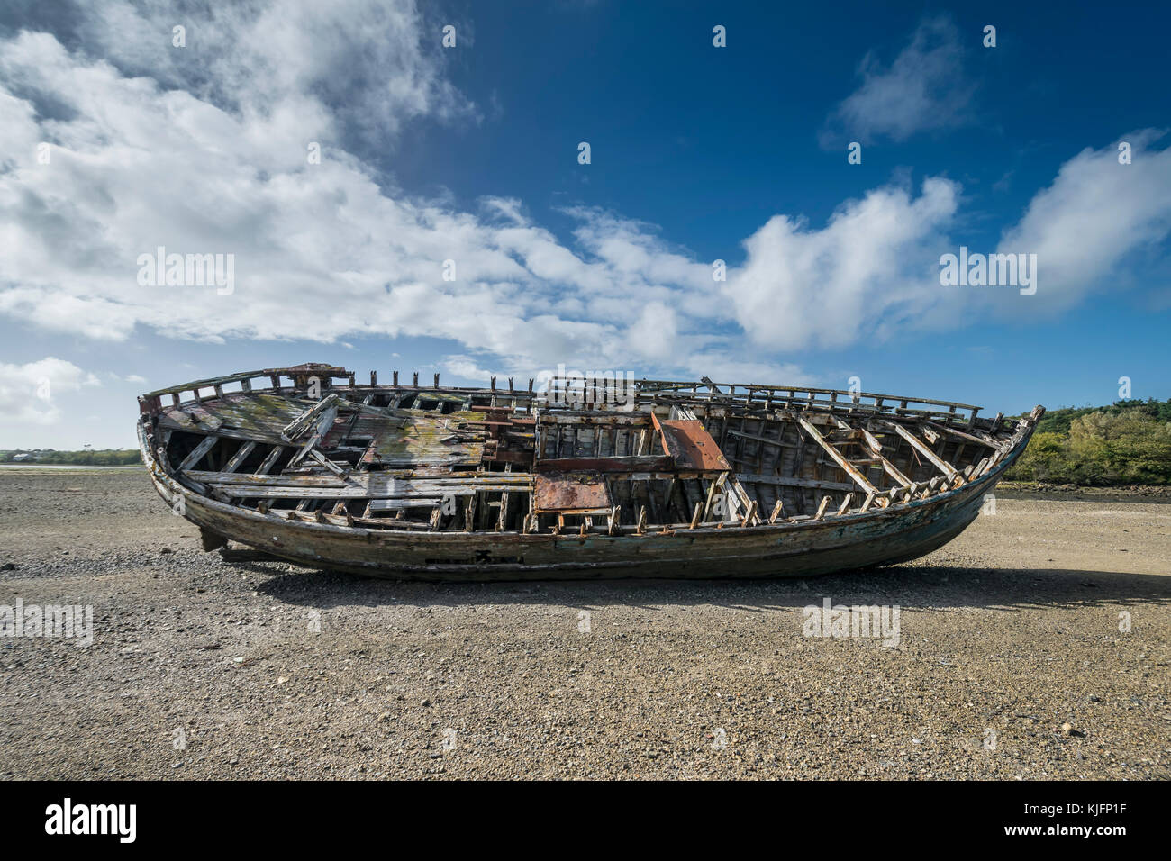 Dulas Bay boat wreck or Traeth Dulas near City Dulas on Anglesey North ...