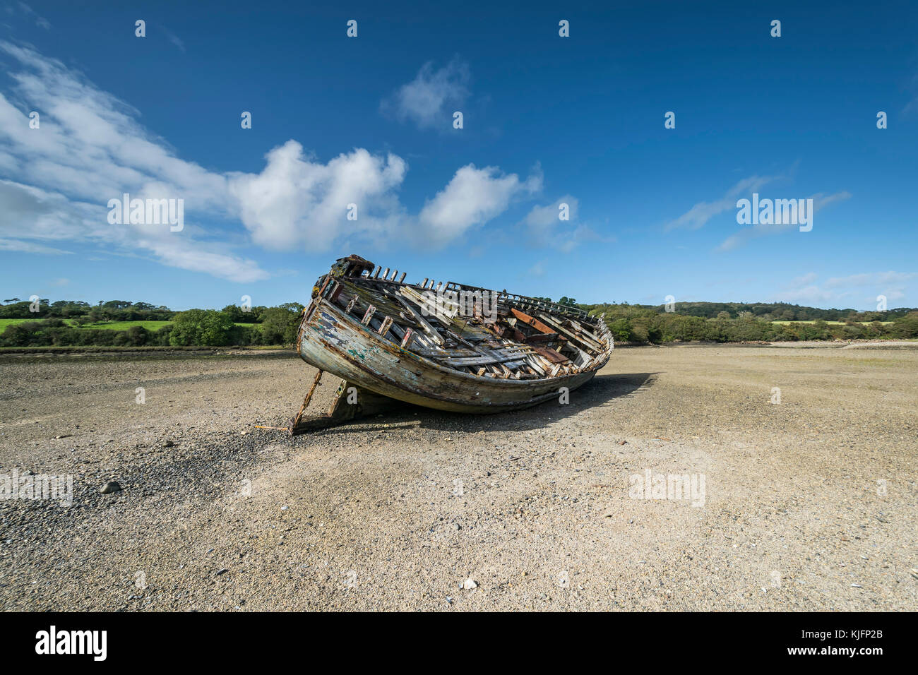 Dulas Bay boat wreck or Traeth Dulas near City Dulas on Anglesey North ...