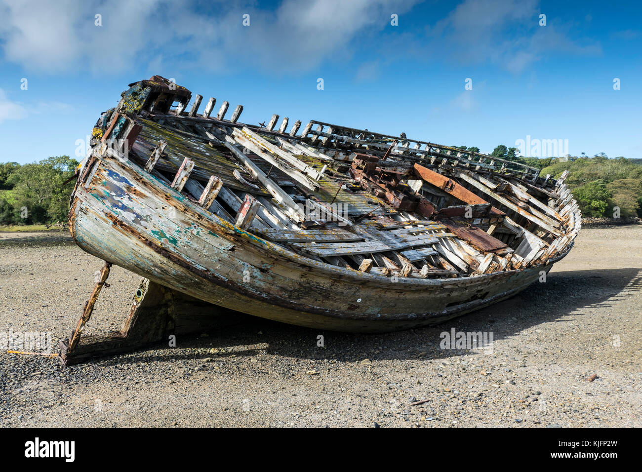 Dulas Bay boat wreck or Traeth Dulas near City Dulas on Anglesey North ...