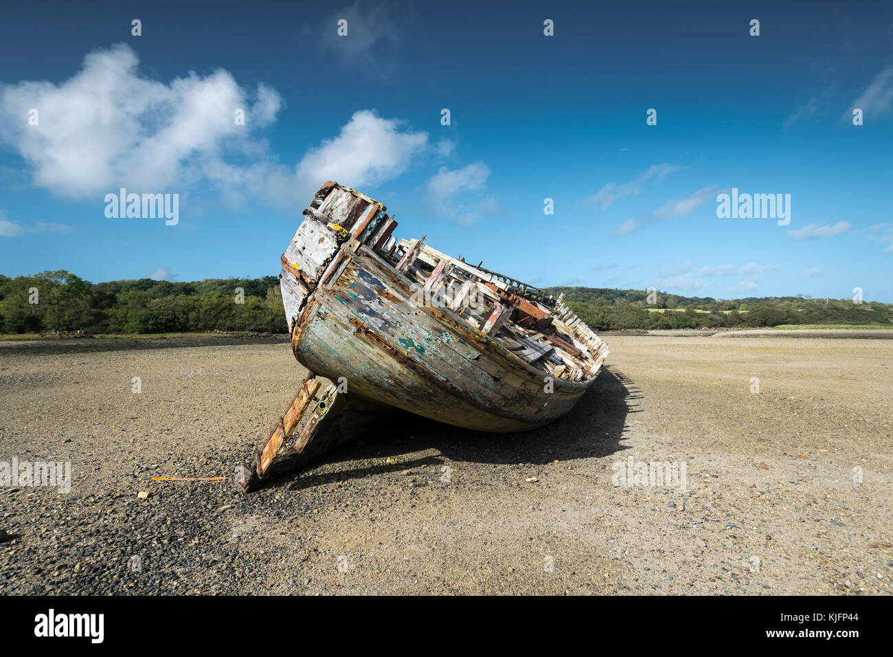 Dulas Bay boat wreck or Traeth Dulas near City Dulas on Anglesey North ...