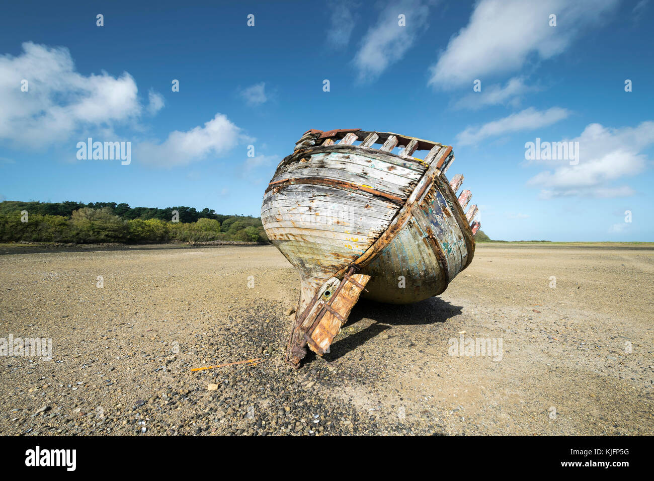 Dulas Bay boat wreck or Traeth Dulas near City Dulas on Anglesey North ...