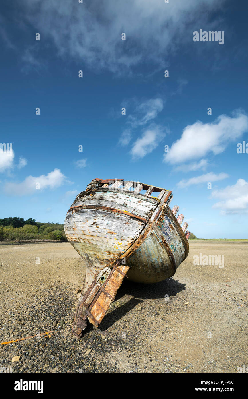 Dulas Bay boat wreck or Traeth Dulas near City Dulas on Anglesey North ...