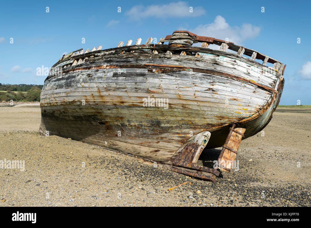 Dulas Bay boat wreck or Traeth Dulas near City Dulas on Anglesey North ...