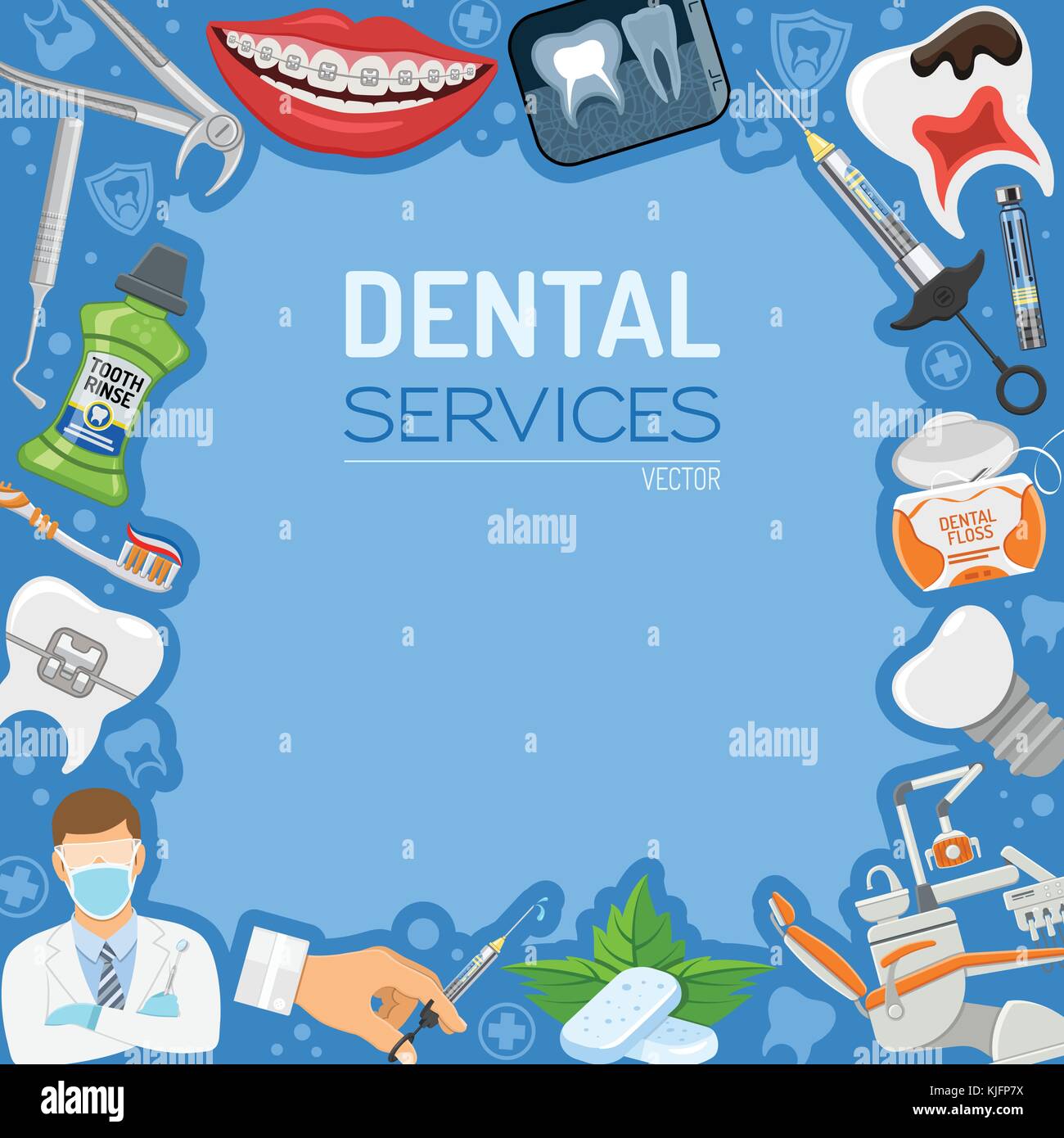 Dental Services banner and Frame Stock Vector Image & Art - Alamy