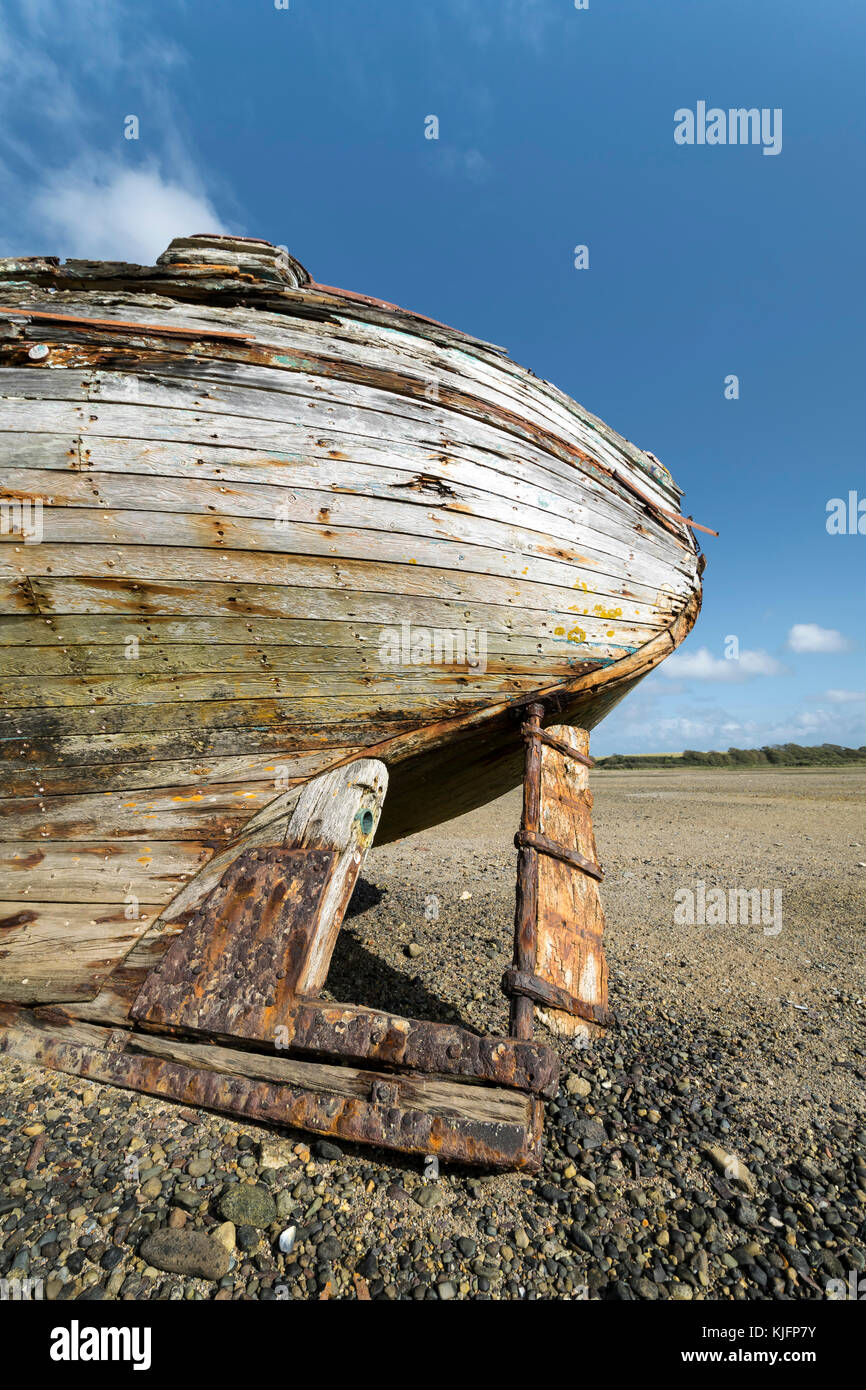 Dulas Bay boat wreck or Traeth Dulas near City Dulas on Anglesey North ...