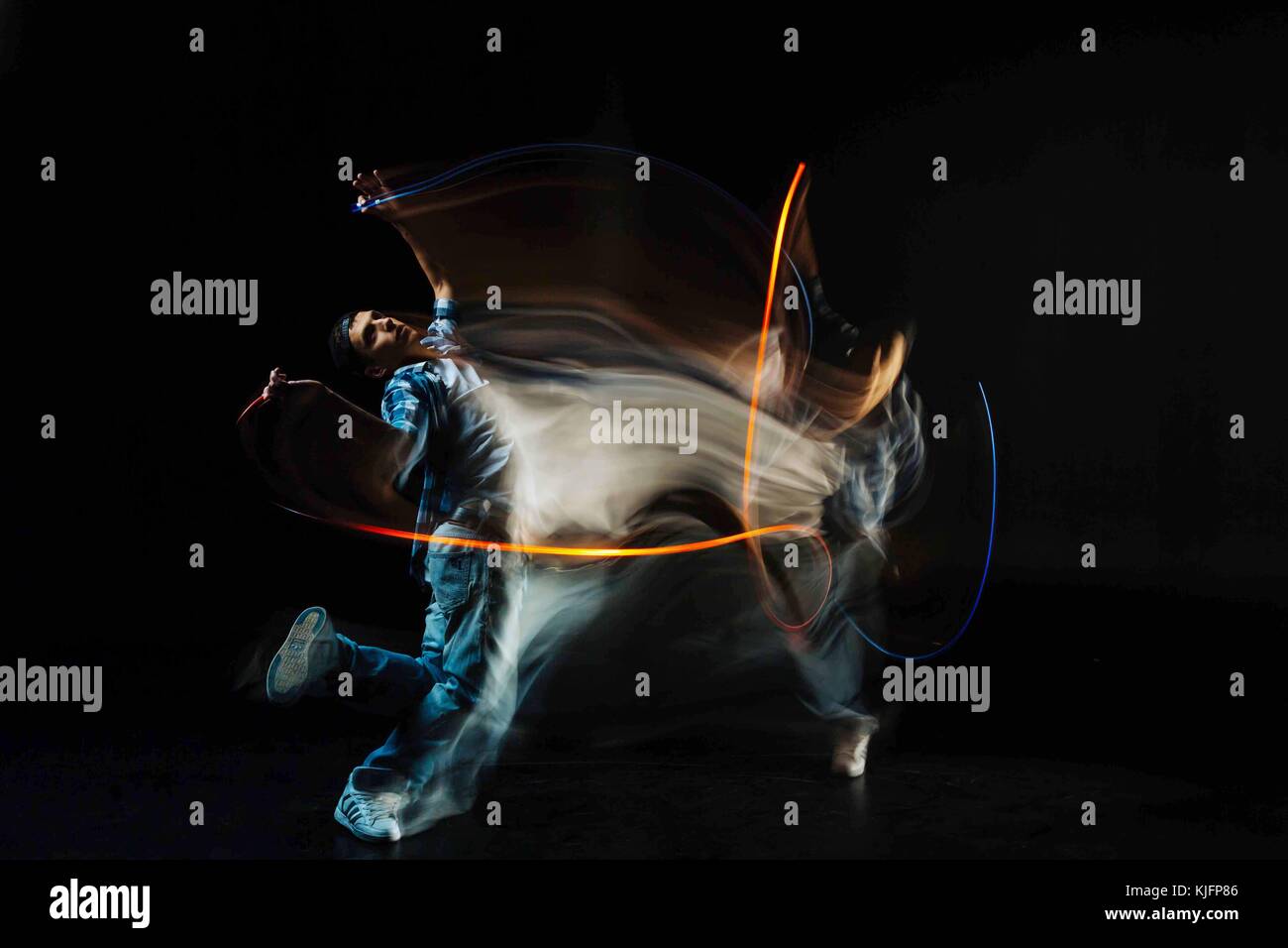 Nice sporty man practicing his dance Stock Photo - Alamy