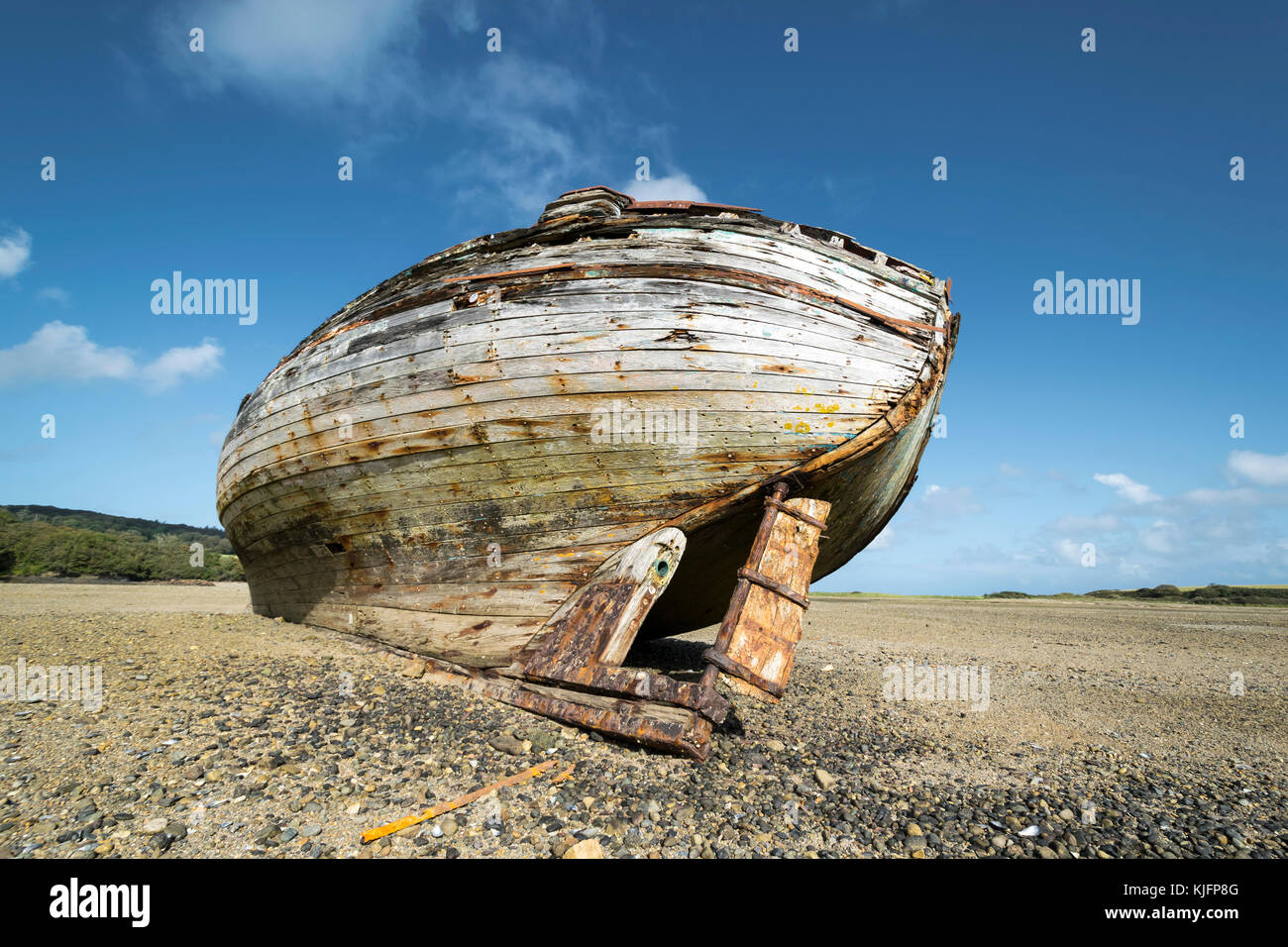 Dulas Bay boat wreck or Traeth Dulas near City Dulas on Anglesey North ...