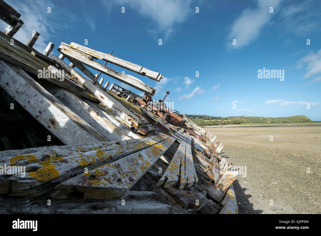 Dulas Bay boat wreck or Traeth Dulas near City Dulas on Anglesey North ...
