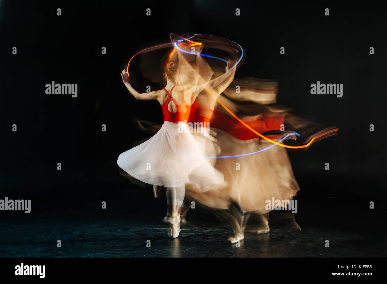 Nice professional dancer turning her back to you Stock Photo - Alamy