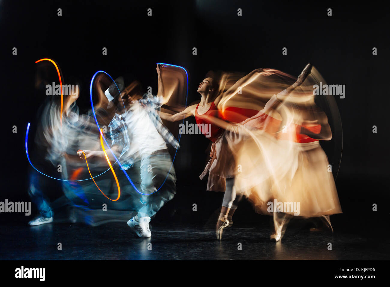 Nice professional performers dancing together Stock Photo - Alamy
