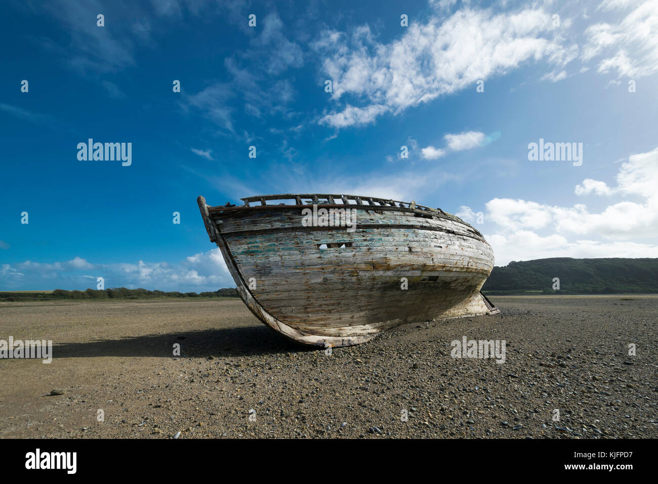 Dulas Bay boat wreck or Traeth Dulas near City Dulas on Anglesey North ...