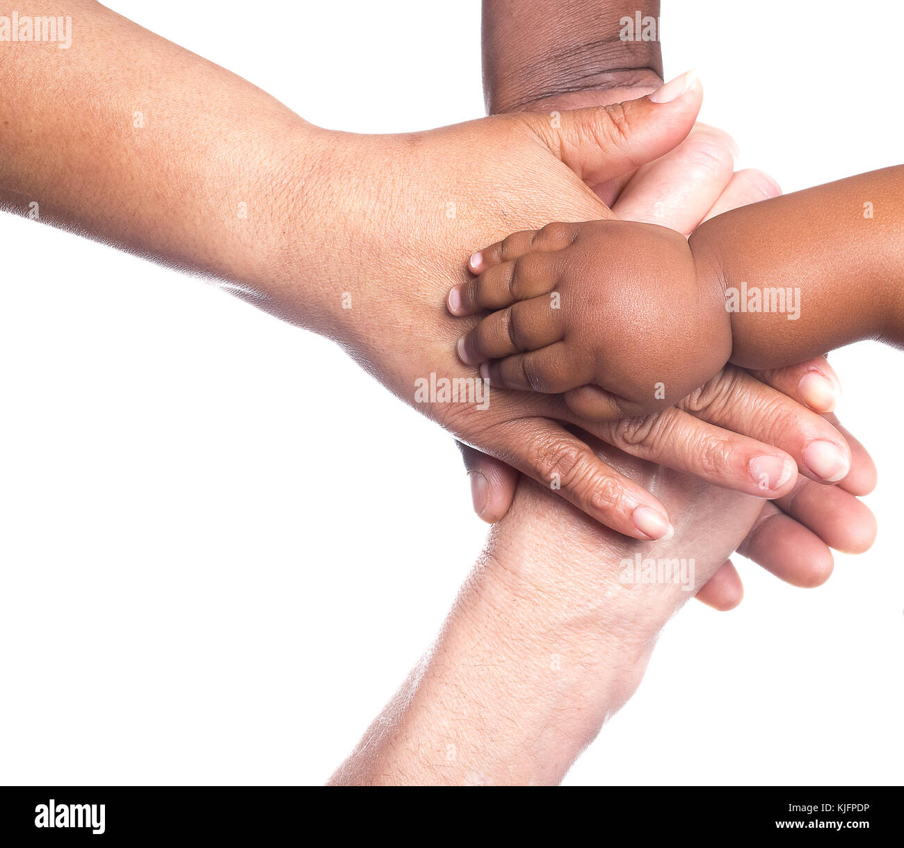 A close up view of a large group of people of mixed races, genders and ...