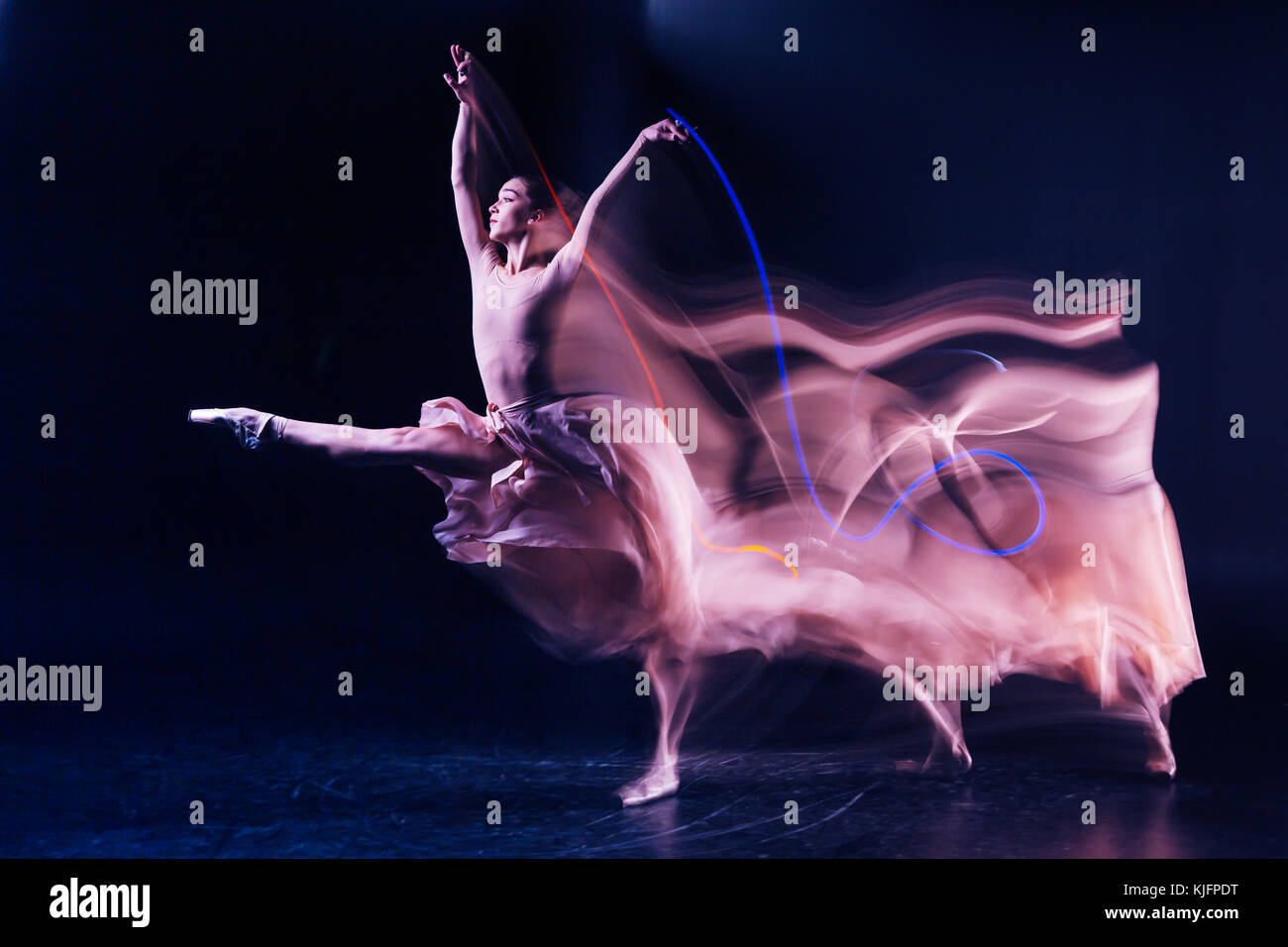 Beautiful gracious woman showing her performance Stock Photo - Alamy