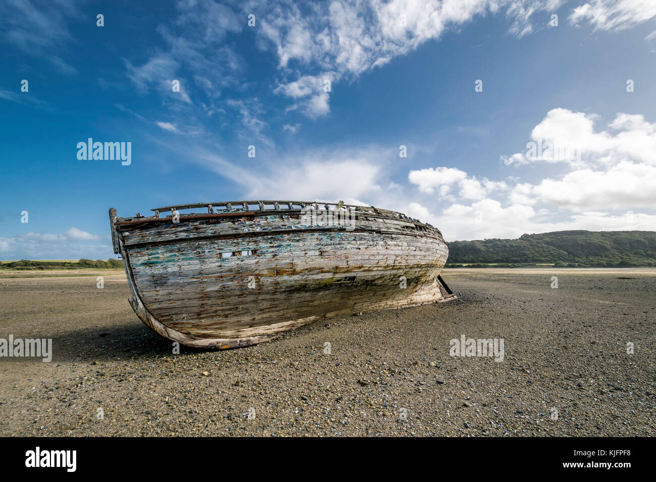 Dulas Bay boat wreck or Traeth Dulas near City Dulas on Anglesey North ...