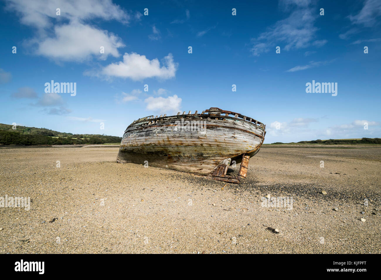 Dulas Bay boat wreck or Traeth Dulas near City Dulas on Anglesey North ...