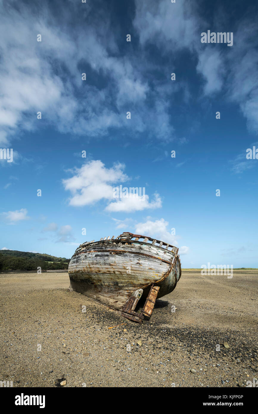 Dulas Bay boat wreck or Traeth Dulas near City Dulas on Anglesey North ...