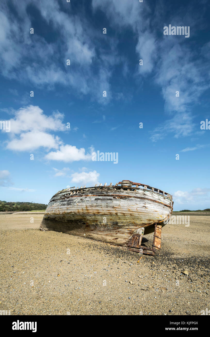Dulas Bay boat wreck or Traeth Dulas near City Dulas on Anglesey North ...