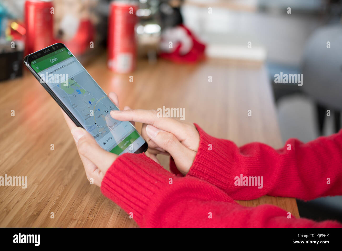Chiang Mai, Thailand - November 18, 2017: woman's hand holding ...