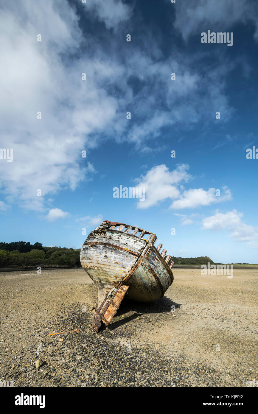 Dulas Bay boat wreck or Traeth Dulas near City Dulas on Anglesey North ...