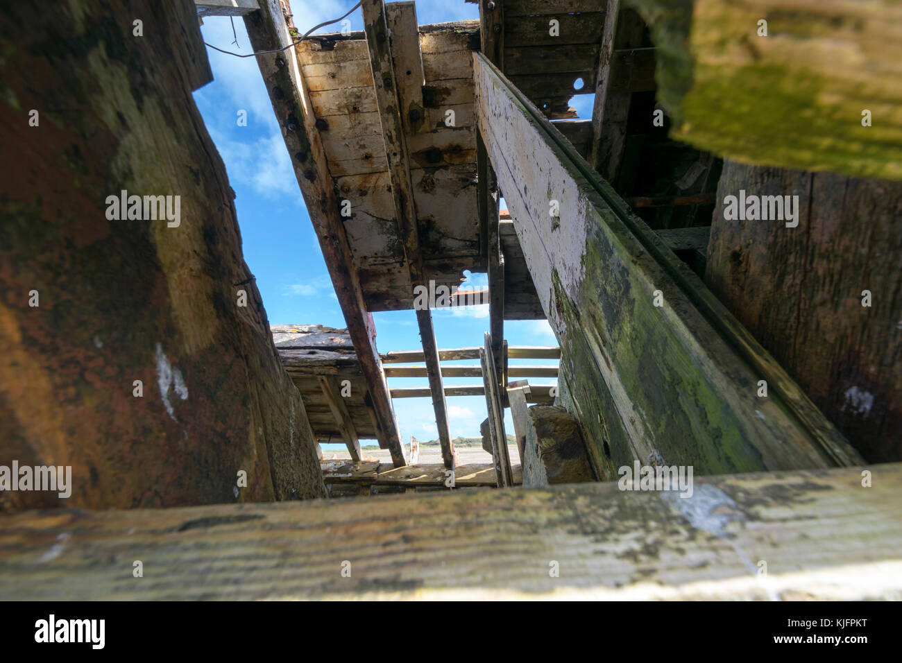 Dulas Bay boat wreck or Traeth Dulas near City Dulas on Anglesey North ...