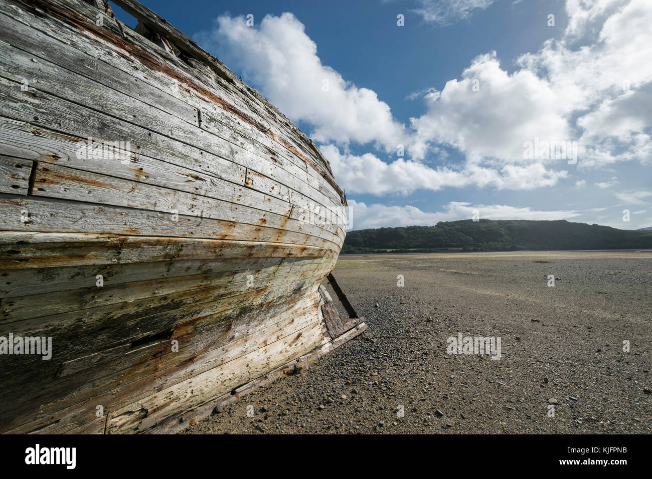 Dulas Bay boat wreck or Traeth Dulas near City Dulas on Anglesey North ...