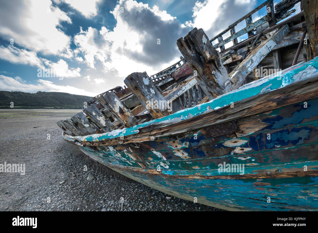Dulas Bay boat wreck or Traeth Dulas near City Dulas on Anglesey North ...