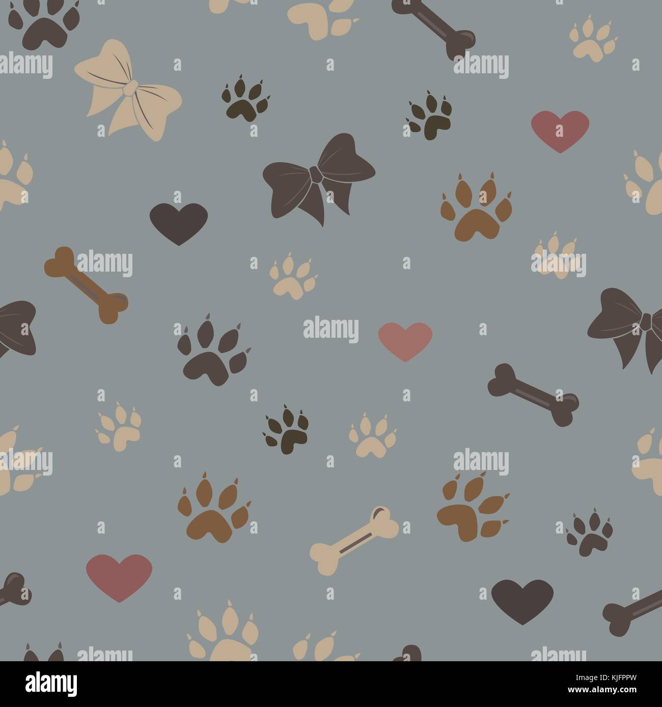 Seamless Dog Paw Pattern. Vector Illustration Stock Vector Image & Art ...