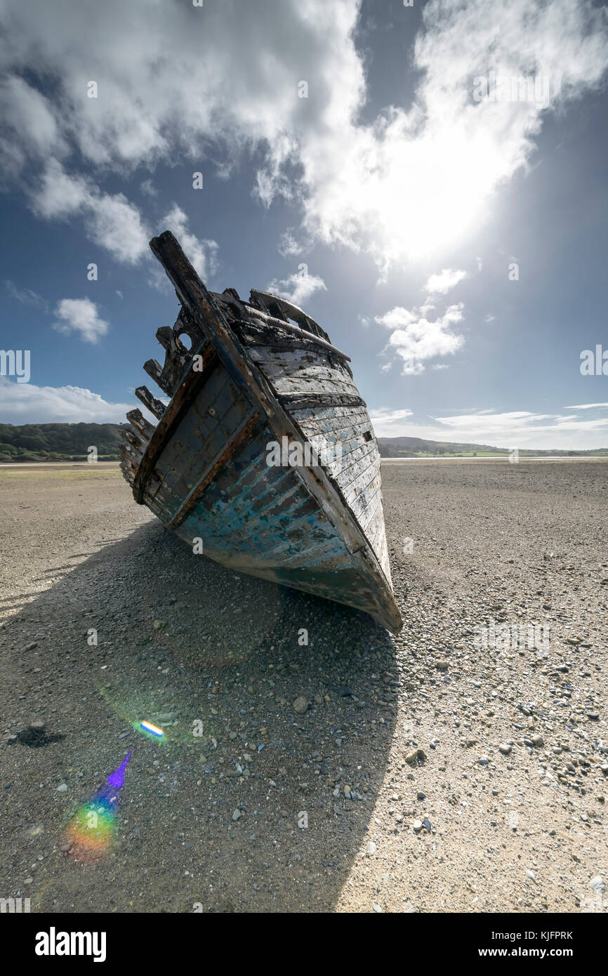 Dulas Bay boat wreck or Traeth Dulas near City Dulas on Anglesey North ...