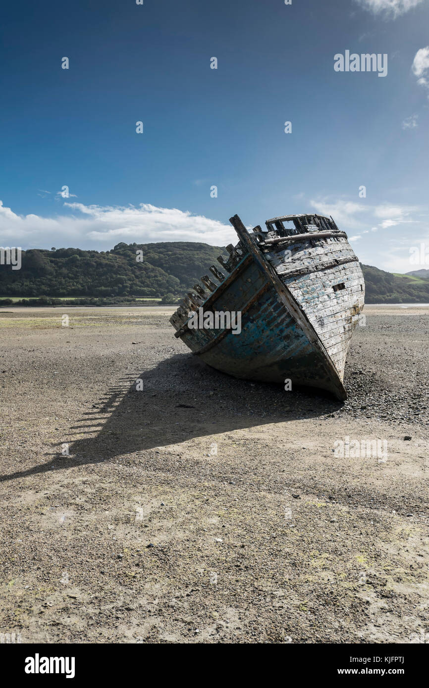Dulas Bay boat wreck or Traeth Dulas near City Dulas on Anglesey North ...