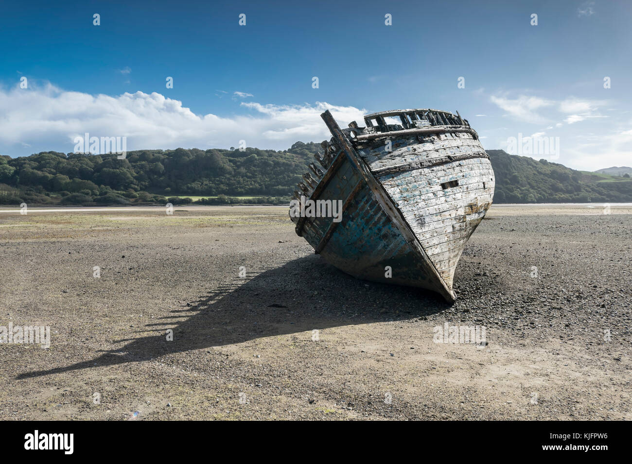 Dulas Bay boat wreck or Traeth Dulas near City Dulas on Anglesey North ...