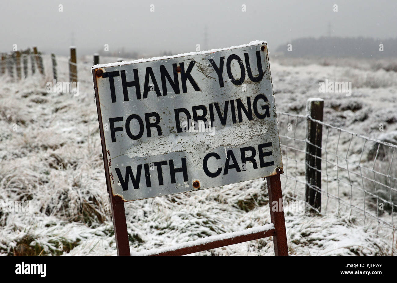 Light snow in Sheriffmuir, near Dunblane, as wintry showers are ...