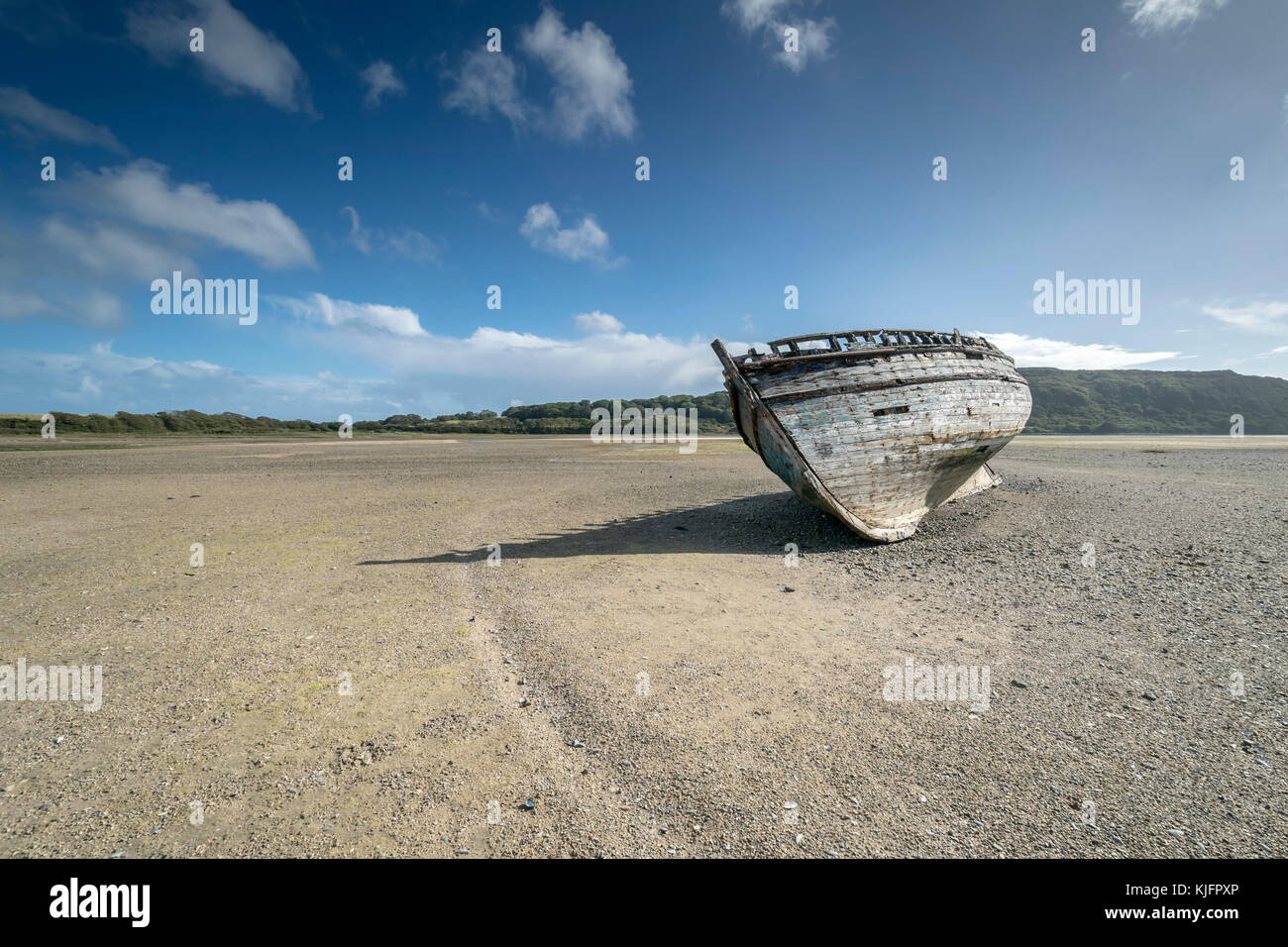 Dulas Bay boat wreck or Traeth Dulas near City Dulas on Anglesey North ...