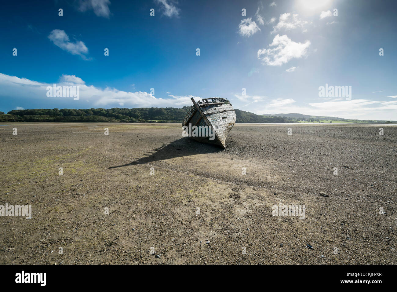 Dulas Bay boat wreck or Traeth Dulas near City Dulas on Anglesey North ...