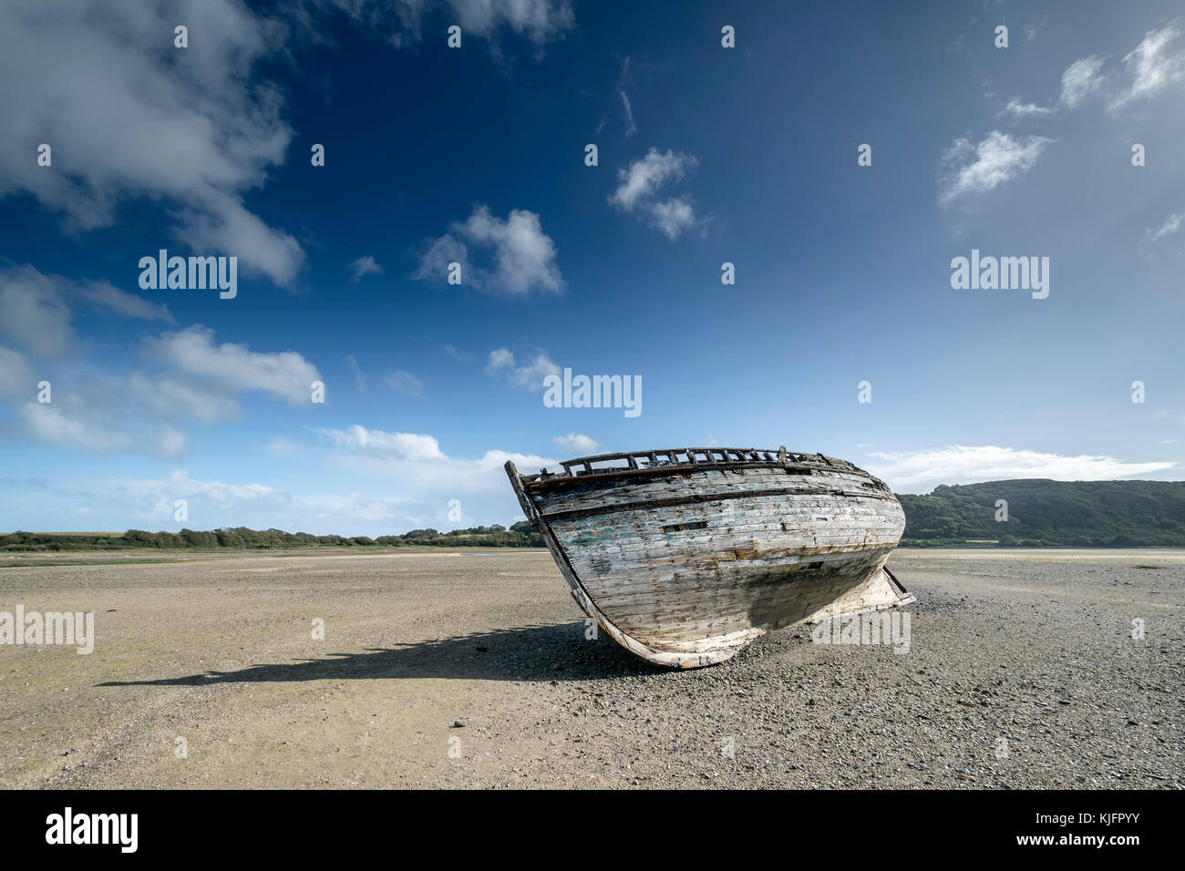Dulas Bay boat wreck or Traeth Dulas near City Dulas on Anglesey North ...