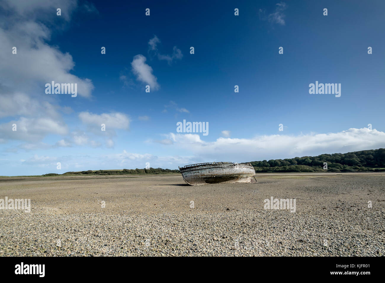 Dulas Bay boat wreck or Traeth Dulas near City Dulas on Anglesey North ...