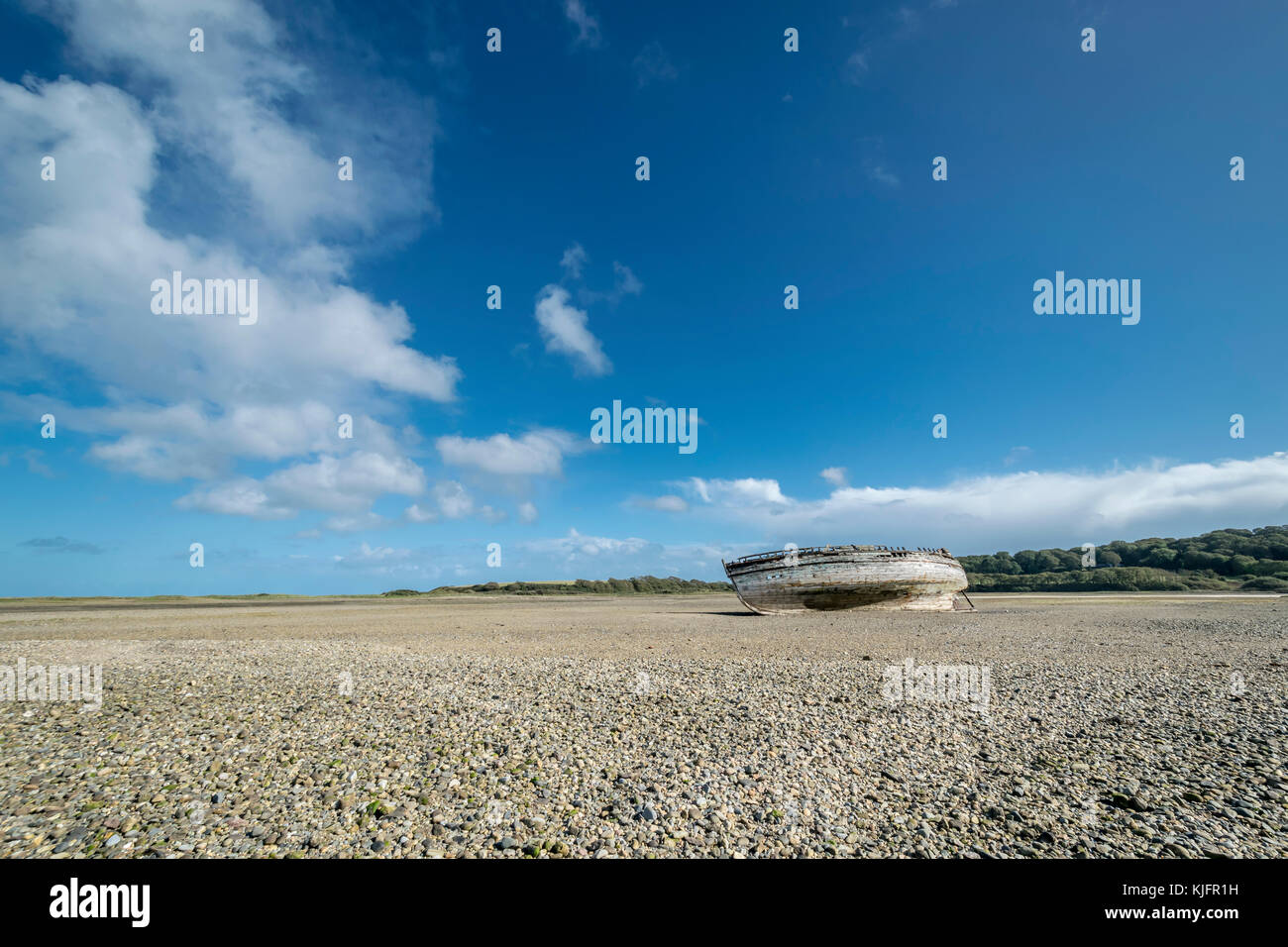 Dulas Bay boat wreck or Traeth Dulas near City Dulas on Anglesey North ...