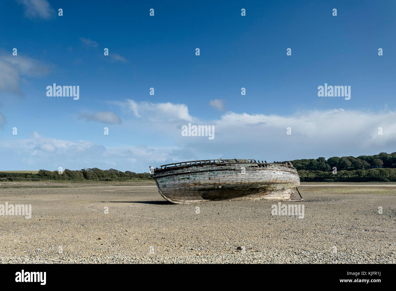 Dulas Bay boat wreck or Traeth Dulas near City Dulas on Anglesey North ...