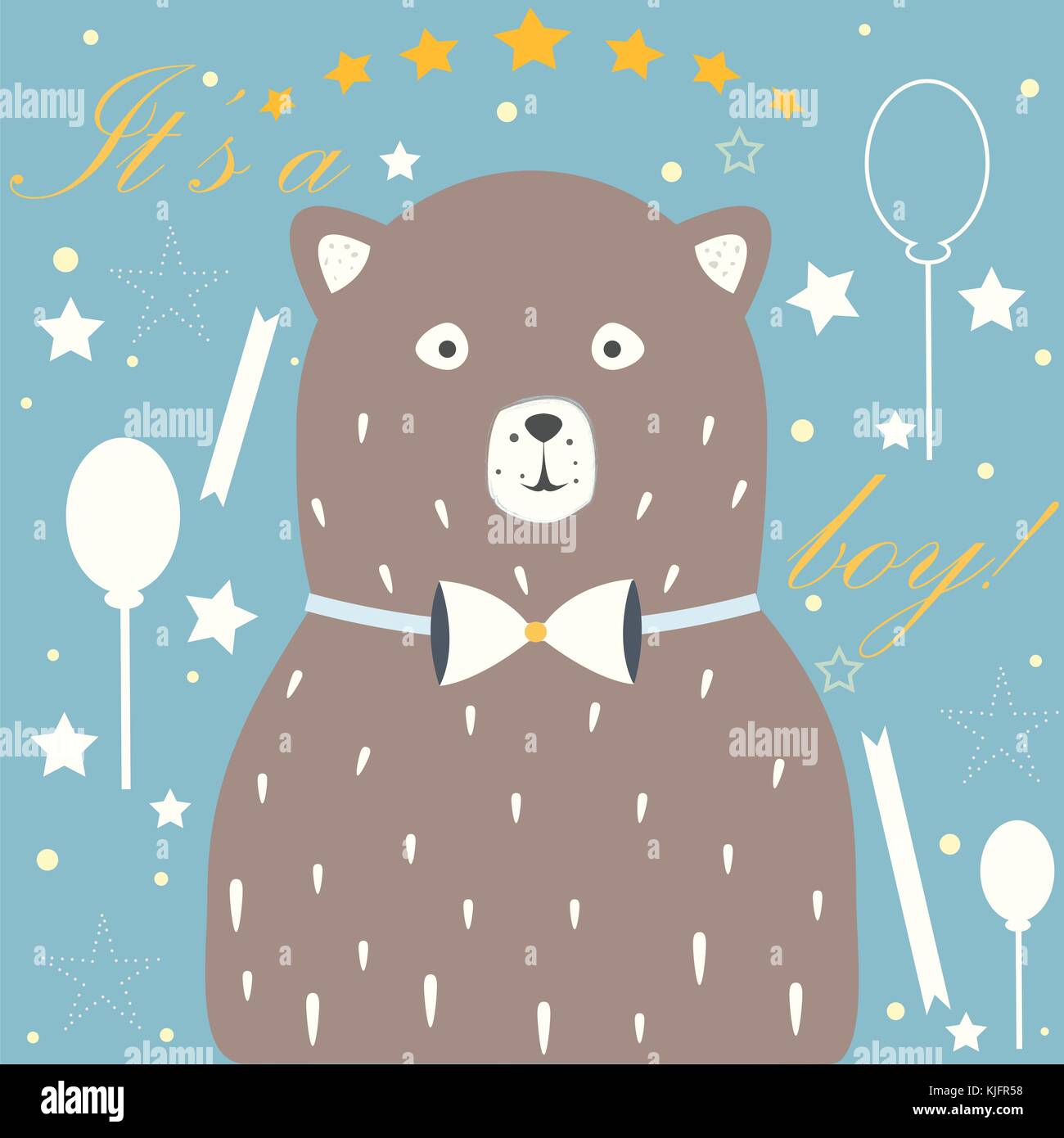 It's a boy Congratulations card. Baby Shower Theme. Vector Illustration ...