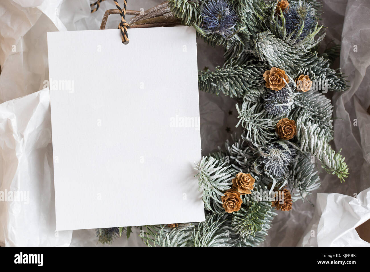 present, new year, polygraphy concept. on the background of wrinkled ...