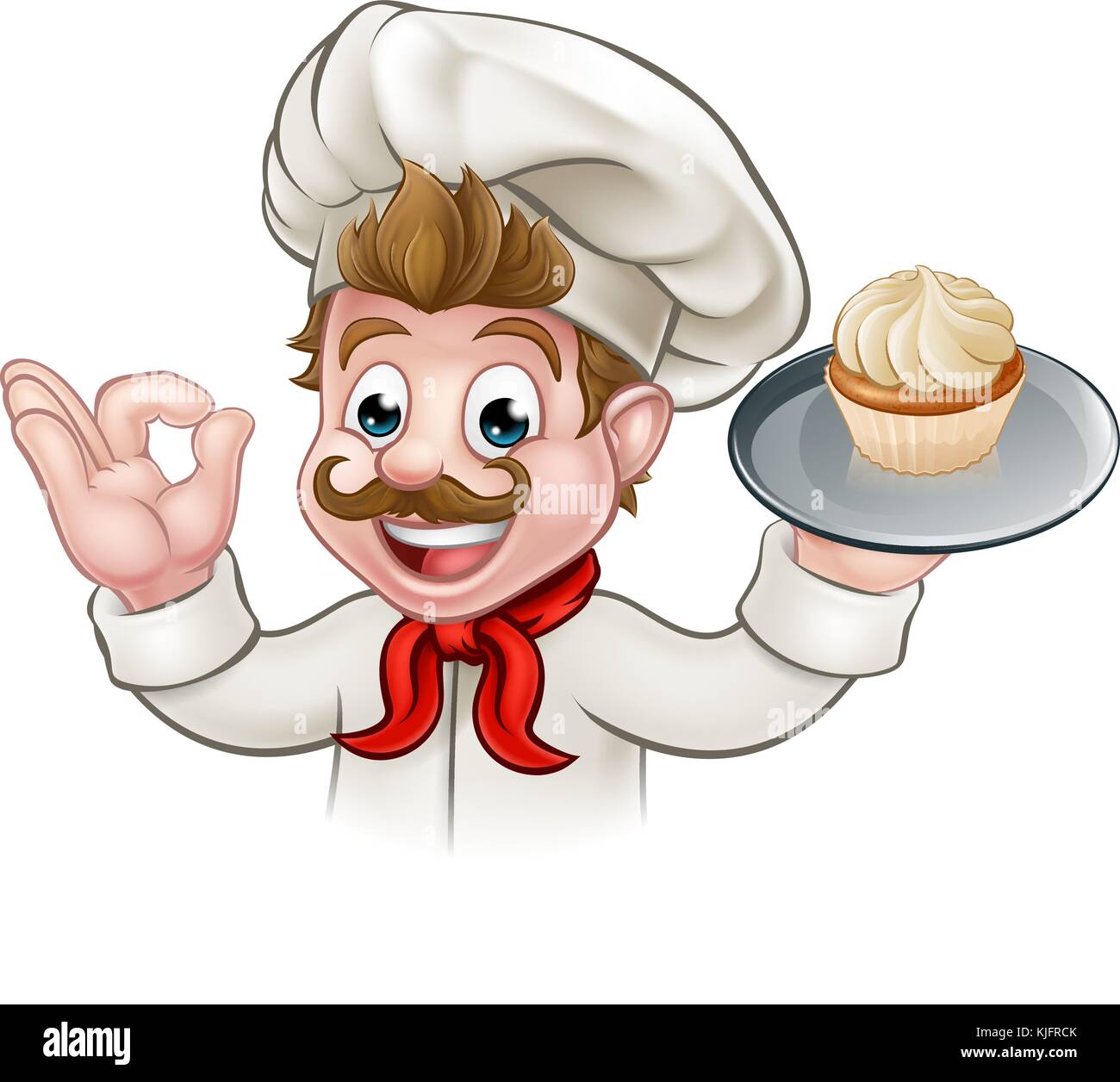 Baker Chef Cake Cartoon Character Stock Vector Image & Art - Alamy