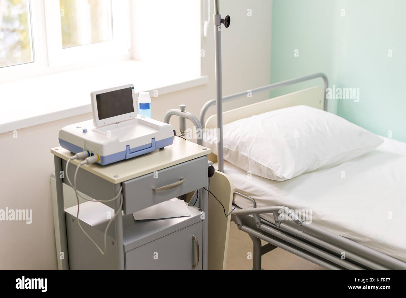 Cardiotocograph device in a hospital to examine fetus heartbeat and ...