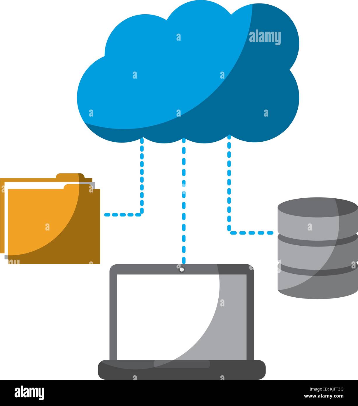 laptop computer connection cloud folder and data base technology Stock ...