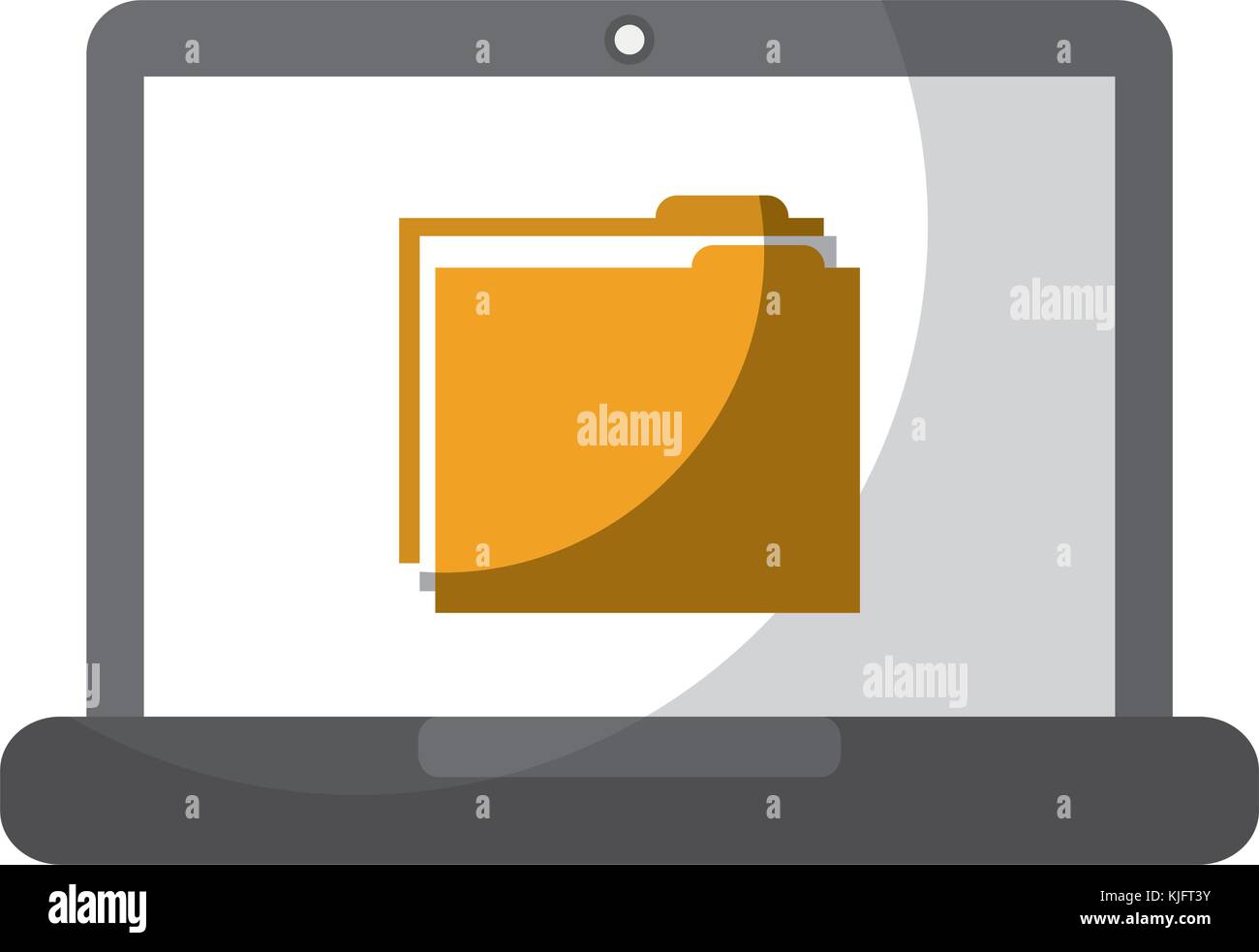 laptop computer folder file document information system Stock Vector ...