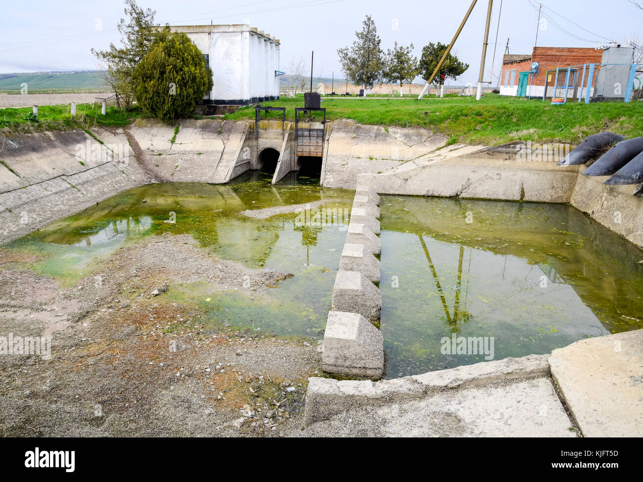 Water pumping station of irrigation system of rice fields Stock Photo ...