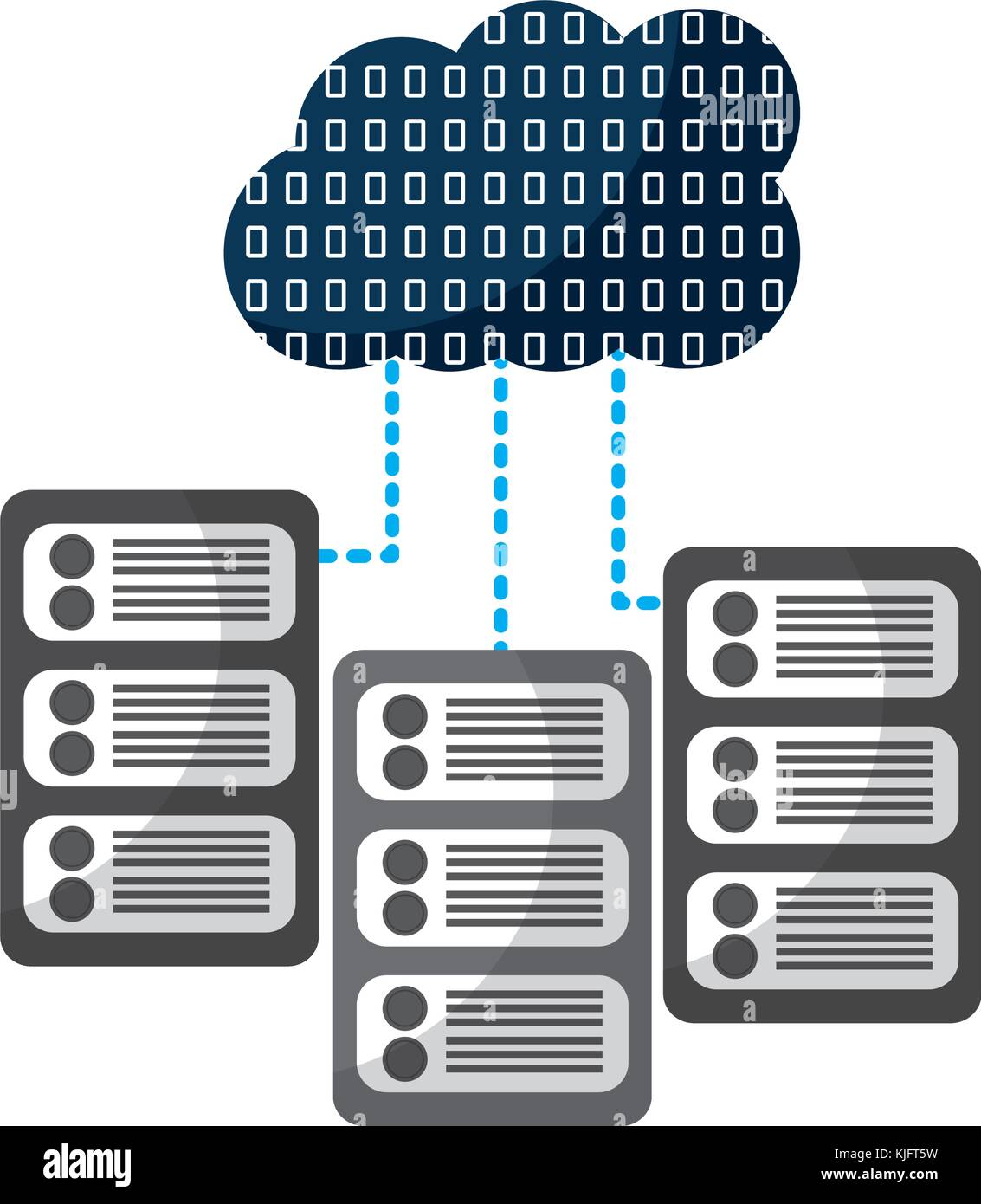 set of data base server cloud connect binary development process Stock ...