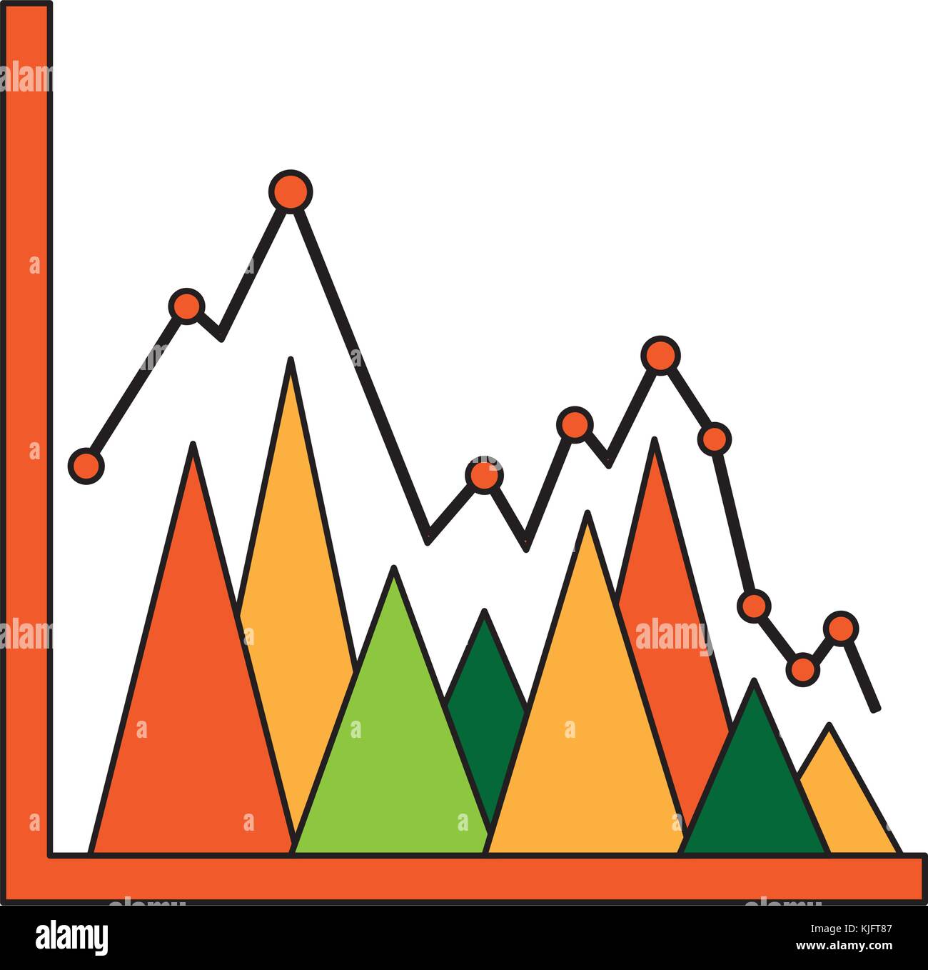 business diagram graph chart bright triangle pattern Stock Vector Image ...