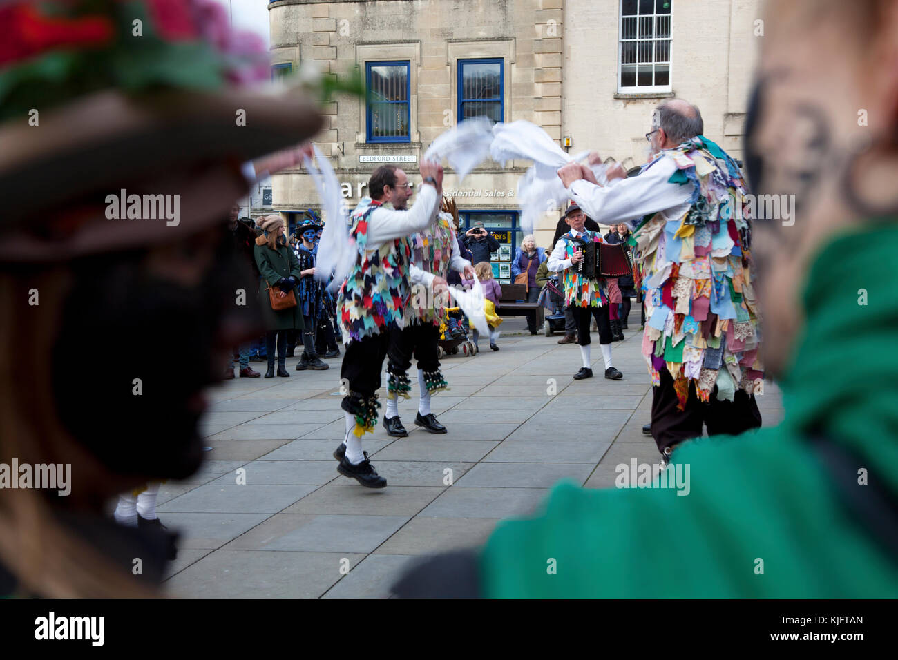 Onlookers watch the Forest of Dean Morris men dance at the Stroud ...