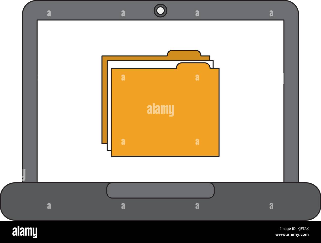 laptop computer folder file document information system Stock Vector Image & Art - Alamy