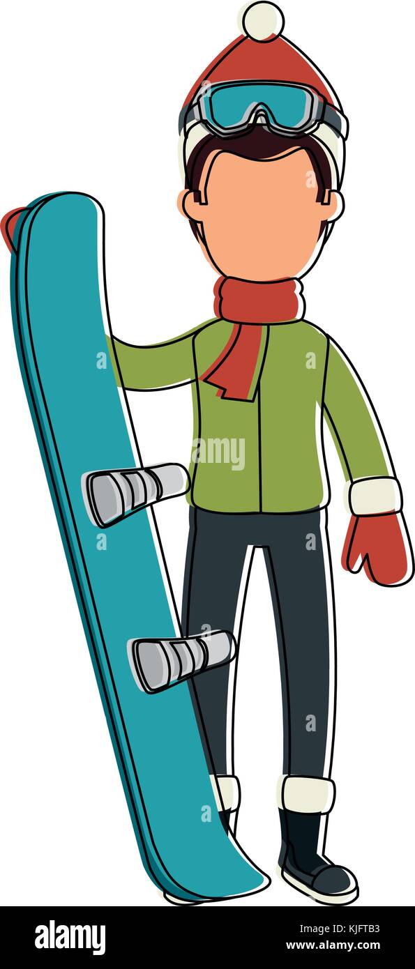 young man with ski equipment vector illustration design Stock Vector ...